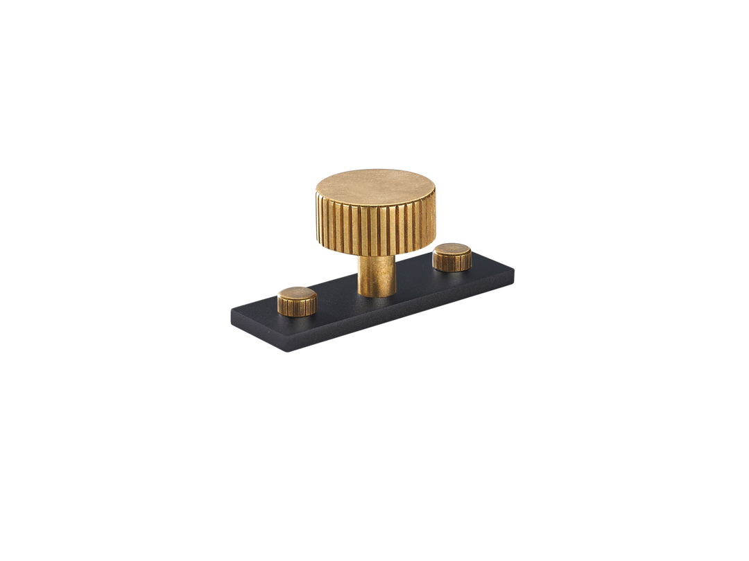 MIX Straight Knurled Cabinet Knob & Backplate | Armac Martin